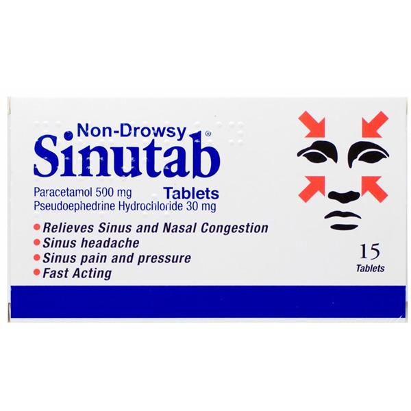 Sinutab Tabs 15 – Crowley’s Pharmacy
