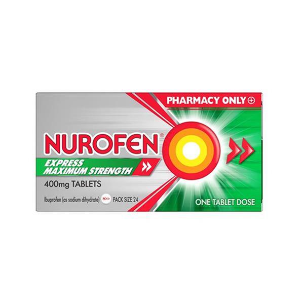 Nurofen Express Maximum Strength 400Mg 24 Tabs – Crowley’s Pharmacy