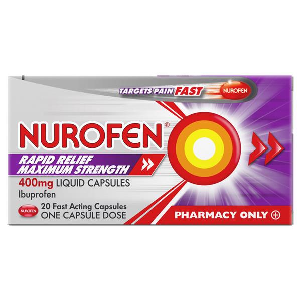 Nurofen Rapid Relief Max Strength 20 Capsules – Crowley’s Pharmacy
